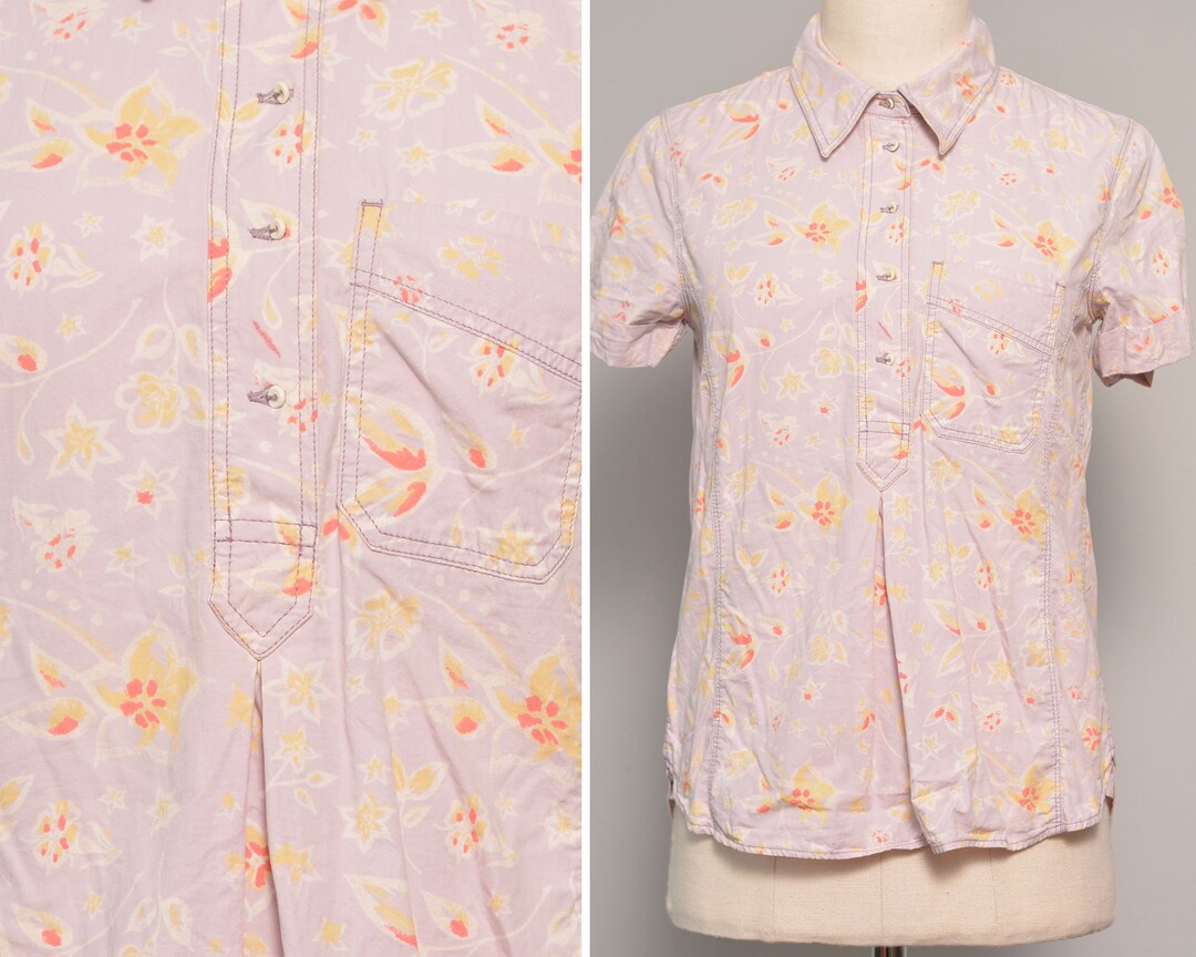 Talla 6 / Camisas femeninas Linda blusa Rosa Pastel Tops Babydoll Levis ...