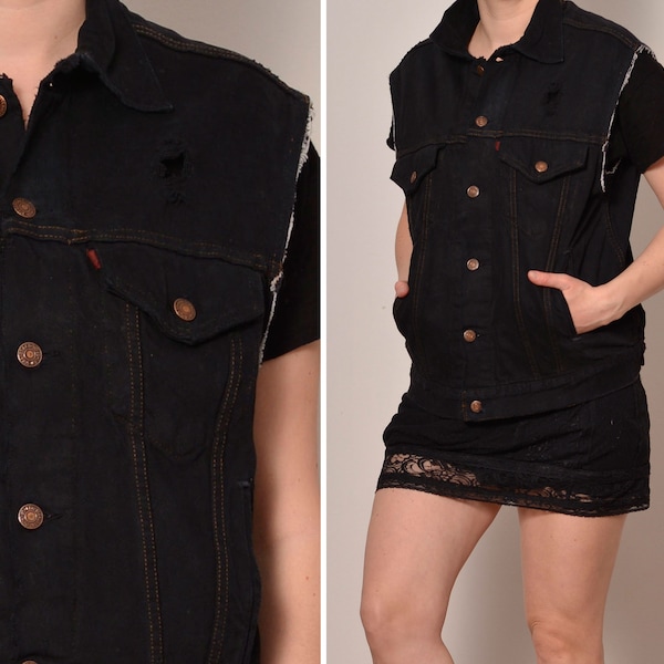 Cut off Jean Jacket - Etsy