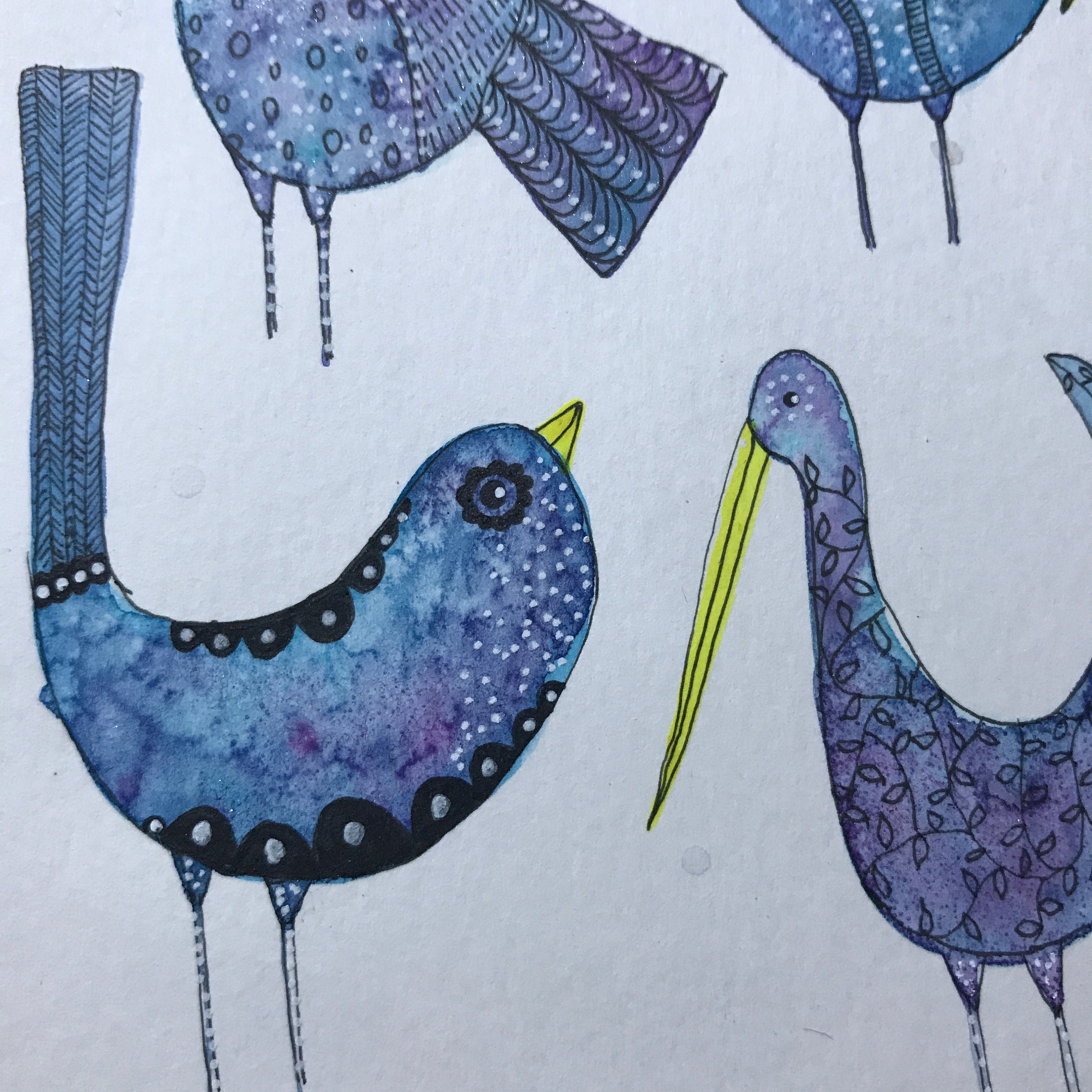 Mindful Folk Art Birds 3 Ways-a Self Paced Stand Alone Water Colour ...