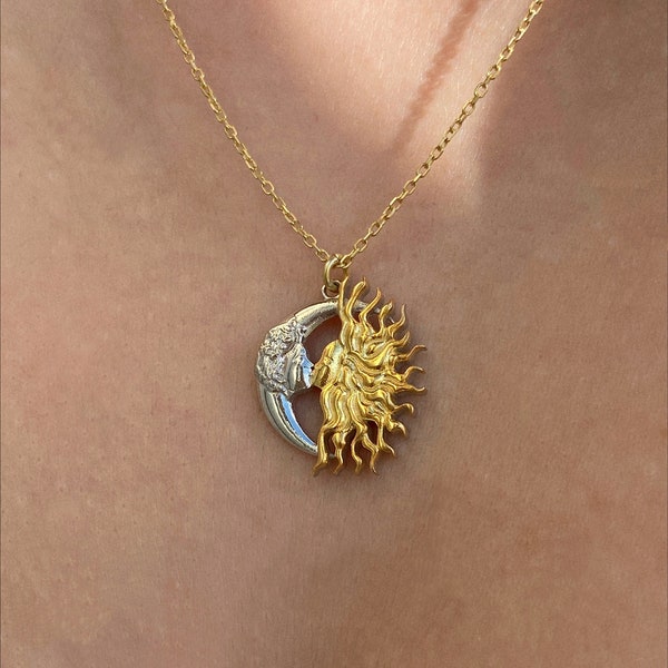 Moon and Sun Pair Necklace - Etsy