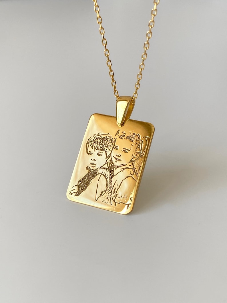 Personalized Photo Engraved Necklace Custom Picture - Etsy