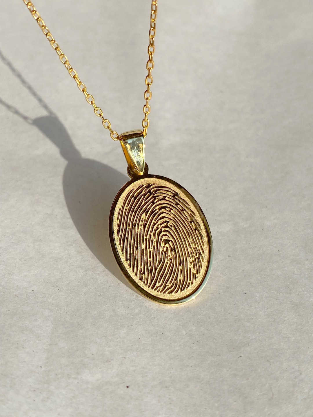 Actual Fingerprint Necklace, Engraved Fingerprint Jewelry, Custom ...