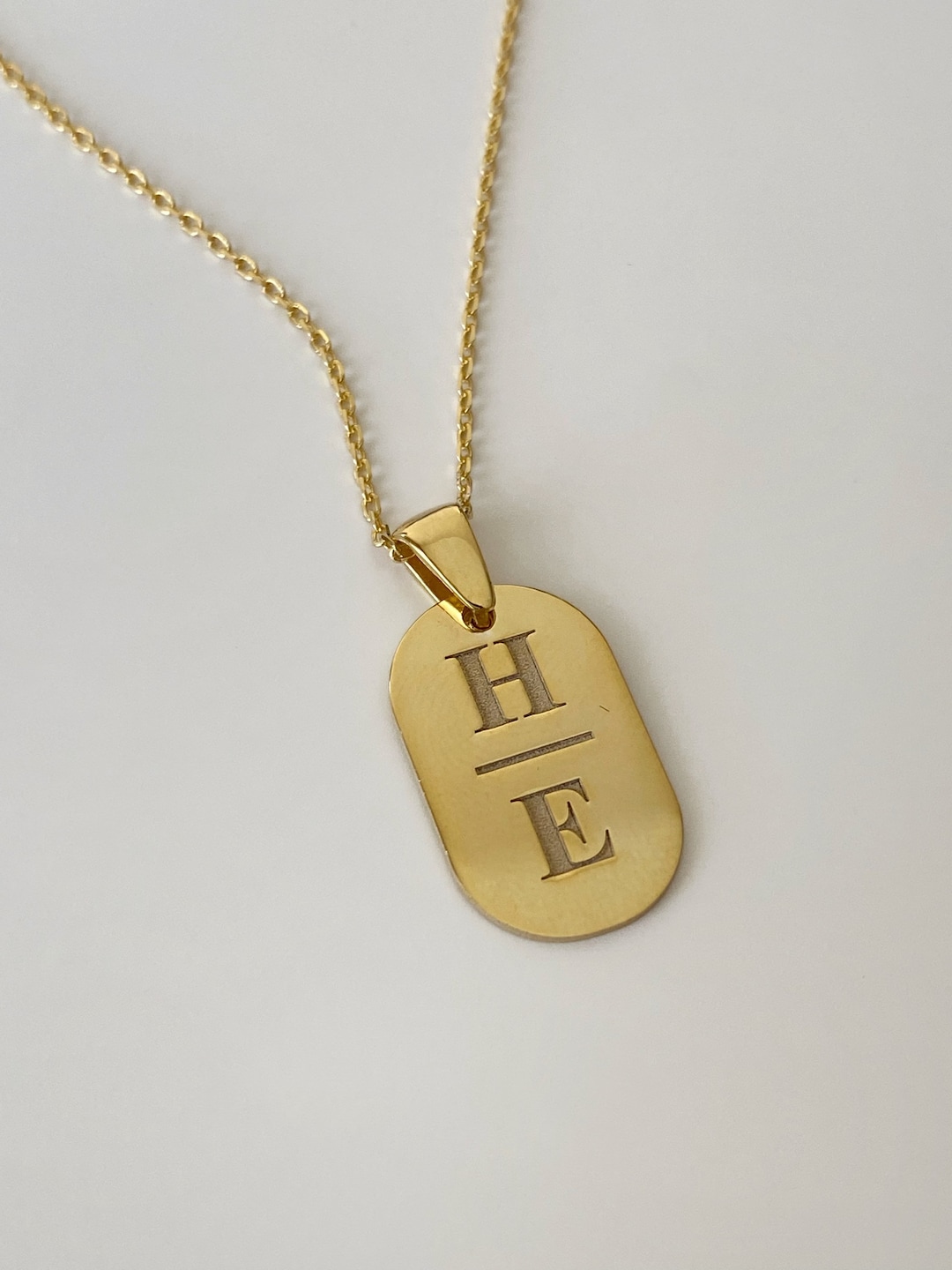Double Initial Necklace, Two Letters Pendant, Personalized Couple ...