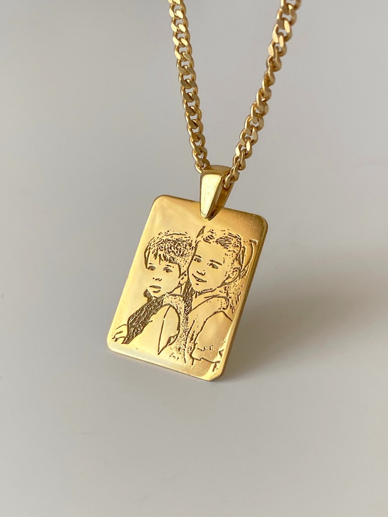 Personalized Photo Engraved Necklace Custom Picture - Etsy