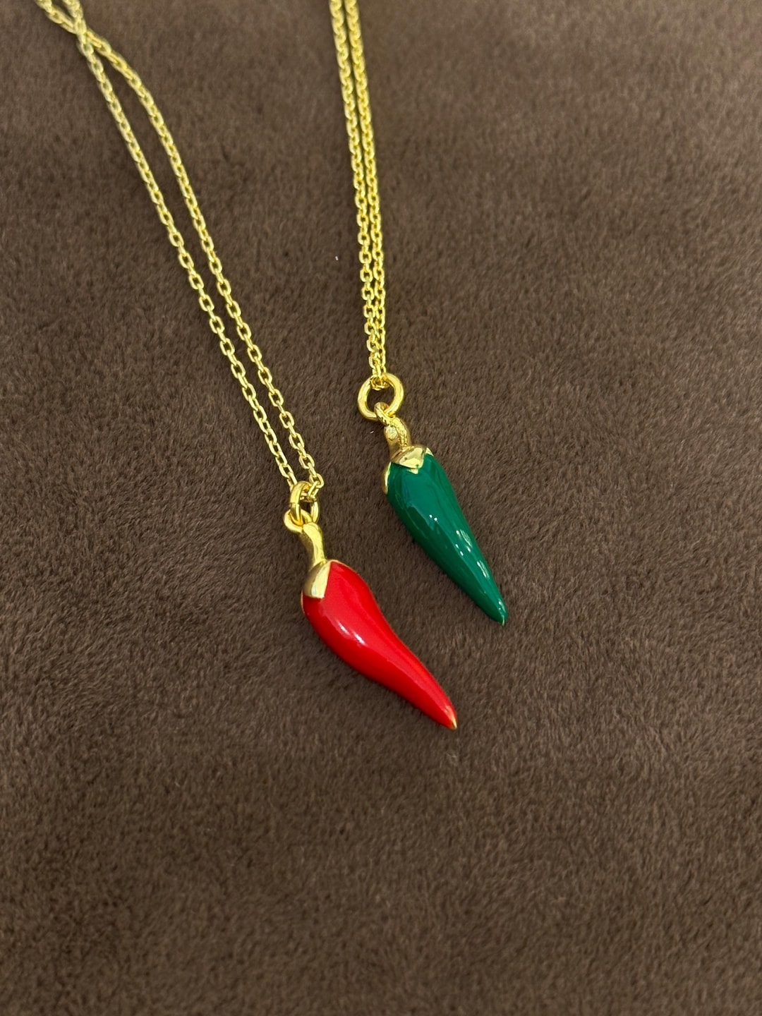 Chili Pepper Necklace, Lucky Chili Necklace, Spicy Chili Necklace Red ...