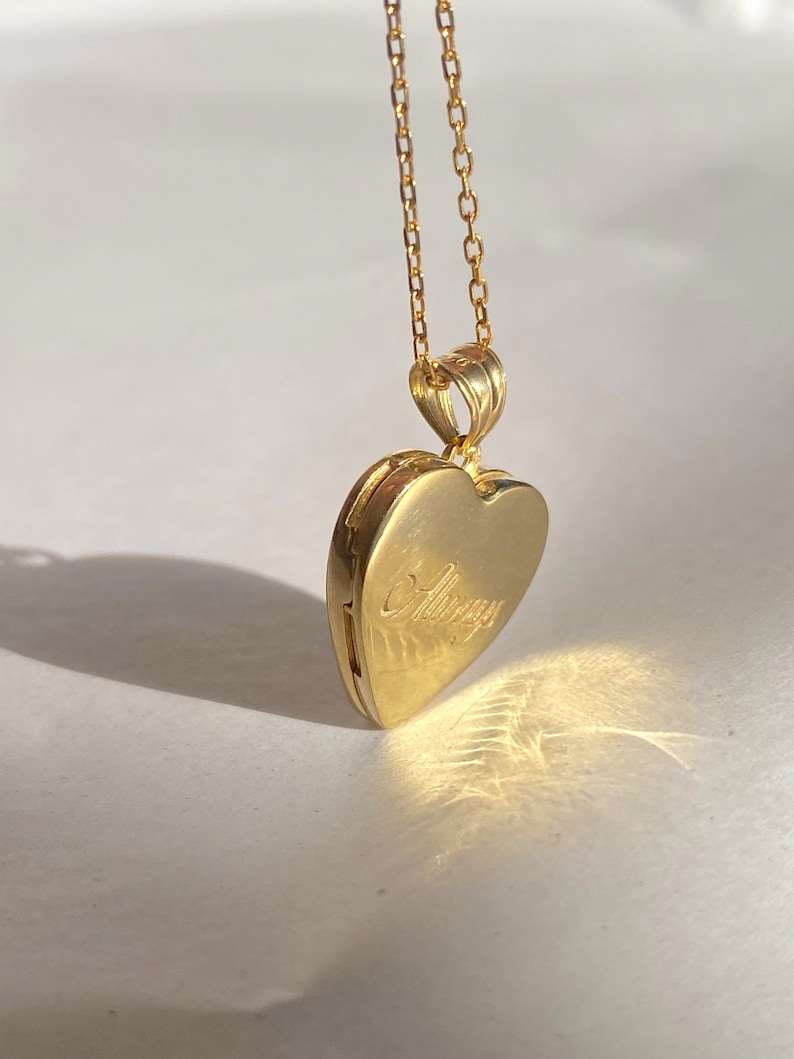 Personalized Heart Locket Necklace Custom Locket Pendant 14k - Etsy