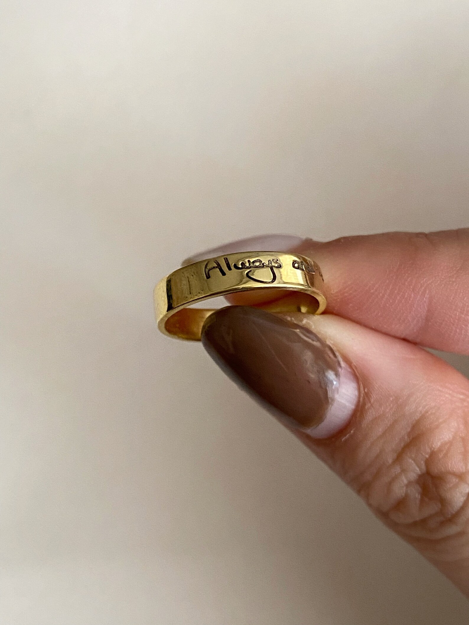 Custom Handwriting Ring, Actual (your Own) Handwriting, 14k Gold ...
