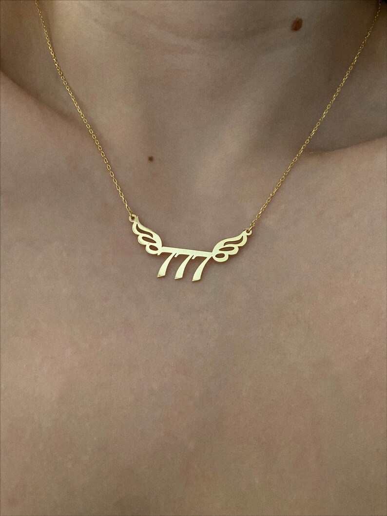 Angel Number Necklace Sterling Silver Number Necklace Angel - Etsy