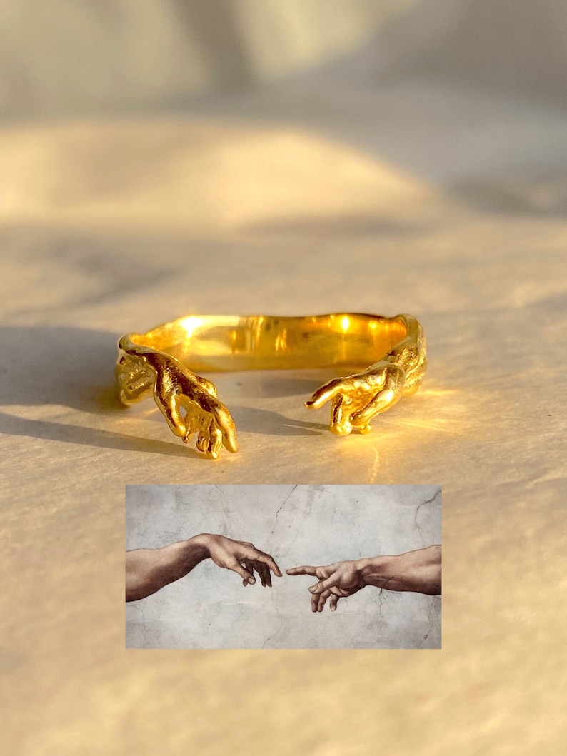 Hand of God Giving Life to Adam Ring, Sterling Silver the Hands Ring ...