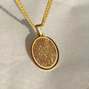 Actual Fingerprint Necklace, Engraved Fingerprint Jewelry, Custom ...