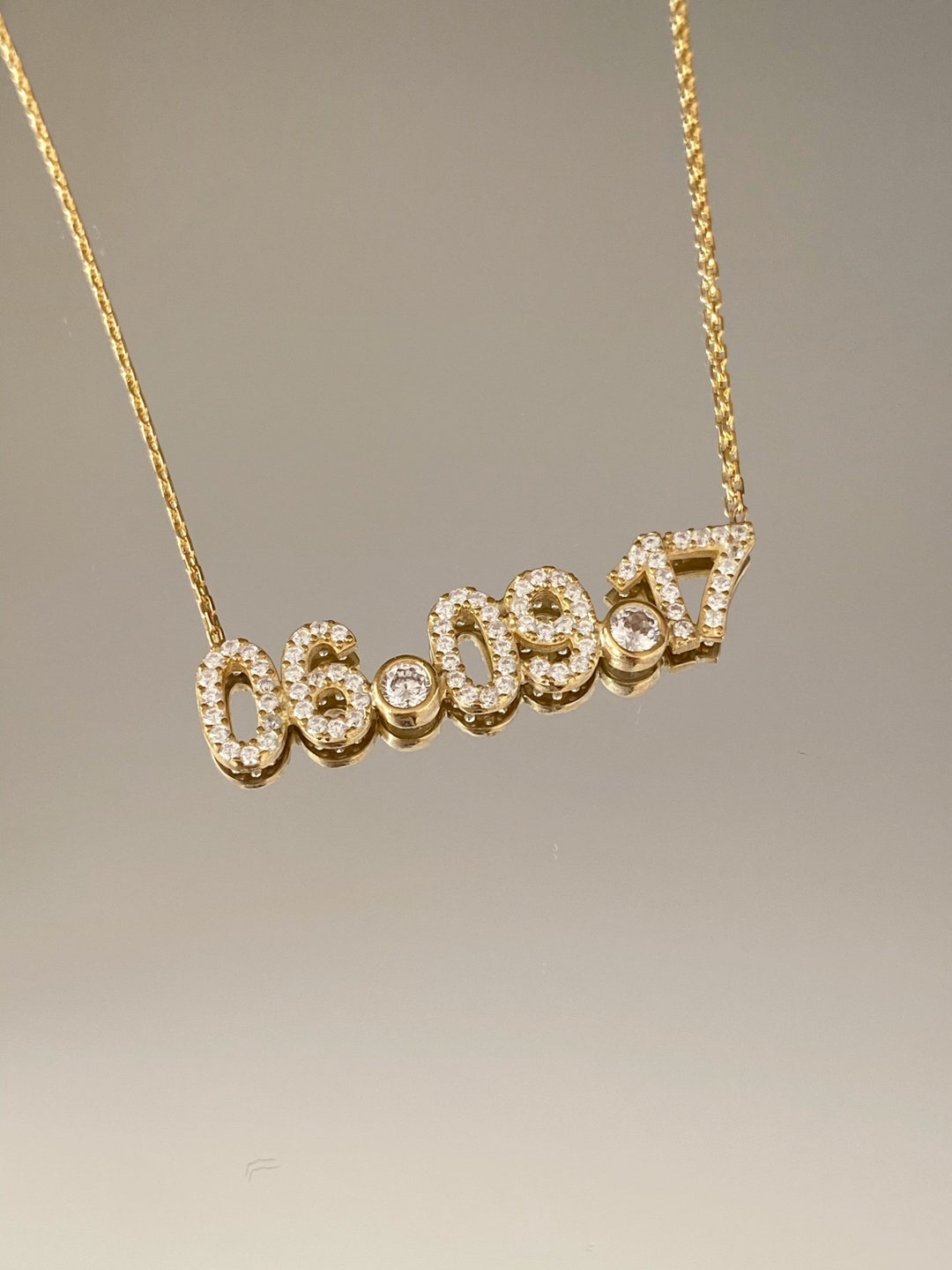 Custom Date Necklace, Personalized Anniversary Necklace, Sterling ...