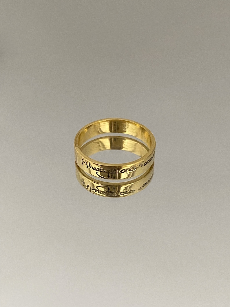 Custom Handwriting Ring, Actual (your Own) Handwriting, 14k Gold ...