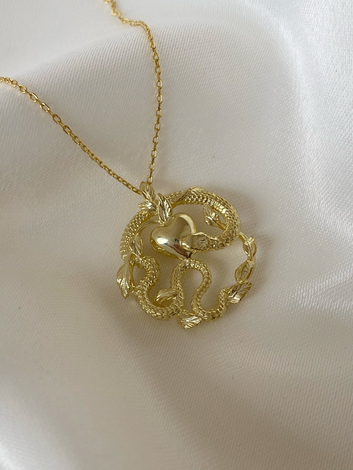 Snake Necklace Sterling Silver Serpent Necklace Snake and | Etsy