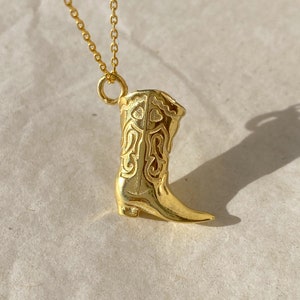 3D Cowboy Boot Necklace, Stylish Pendant for Layering, Wild West ...
