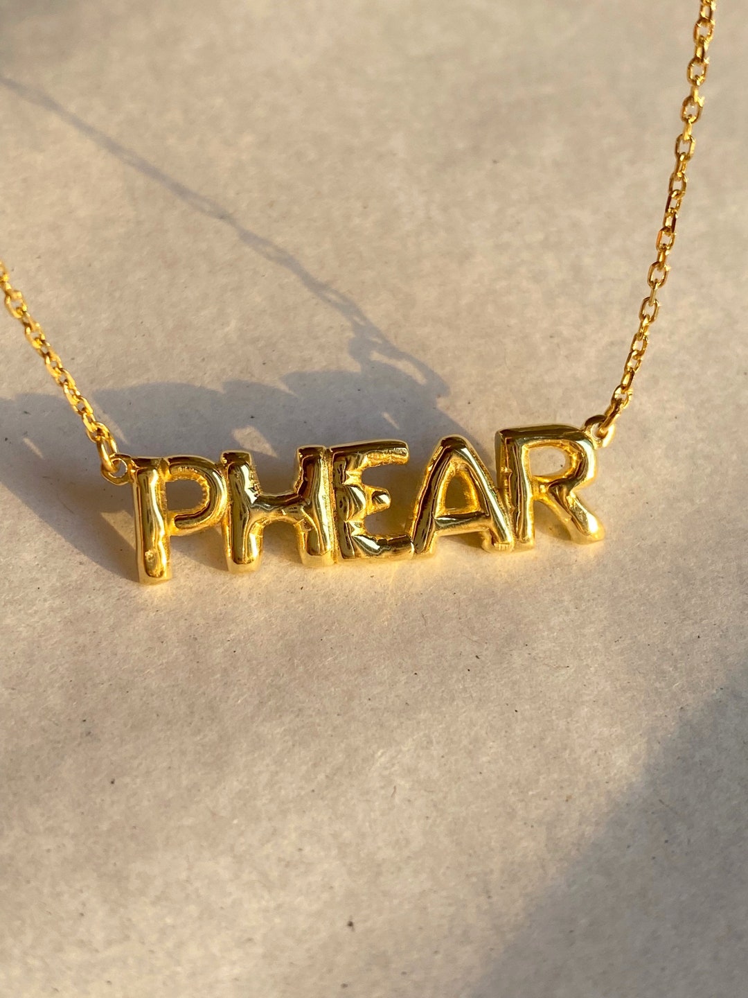 Balloon Name Necklace, 14k Gold Bubble Nameplate, Custom Puff Letter ...