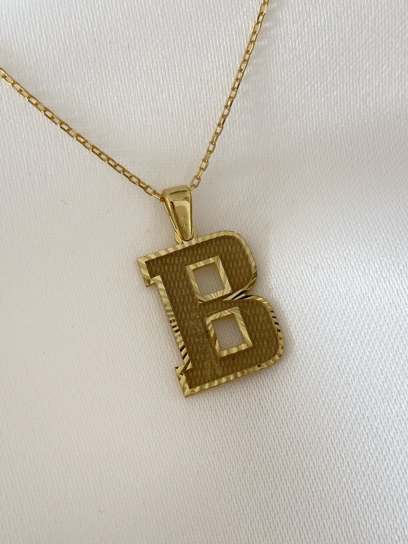 Custom Number / Initial Necklace, 14K Gold Number Pendant, Basketball ...