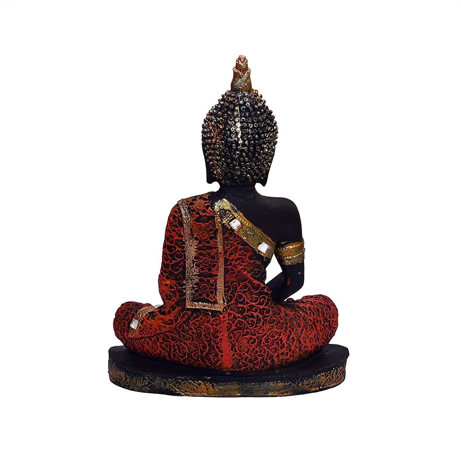 Red Color Buddha Statue Garden Meditating Buddha Figure Home - Etsy