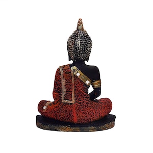 Red Color Buddha Statue Garden Meditating Buddha Figure Home Decoration ...