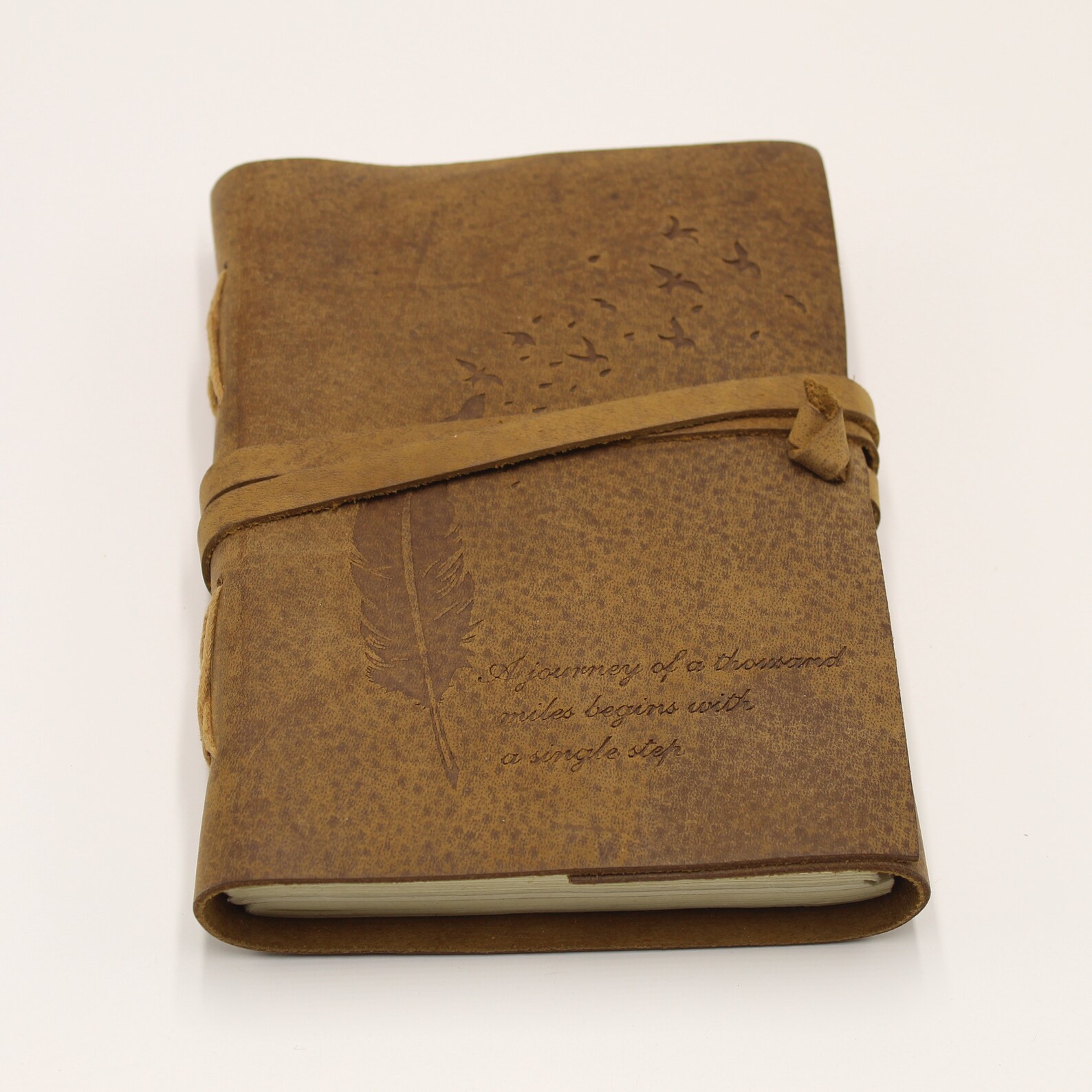 Leather Journal Feather Design Writing Notebook Handmade | Etsy