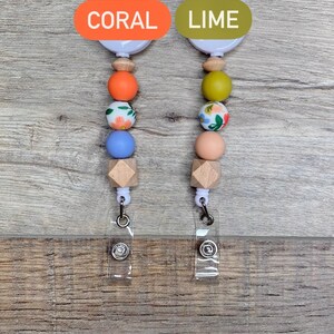 Beaded Retractable Badge Reel, Teacher ID Holder, Beaded Badge ...