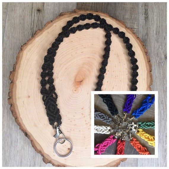 Macrame Lanyard Custom Colors Lanyard for Work ID Holder - Etsy