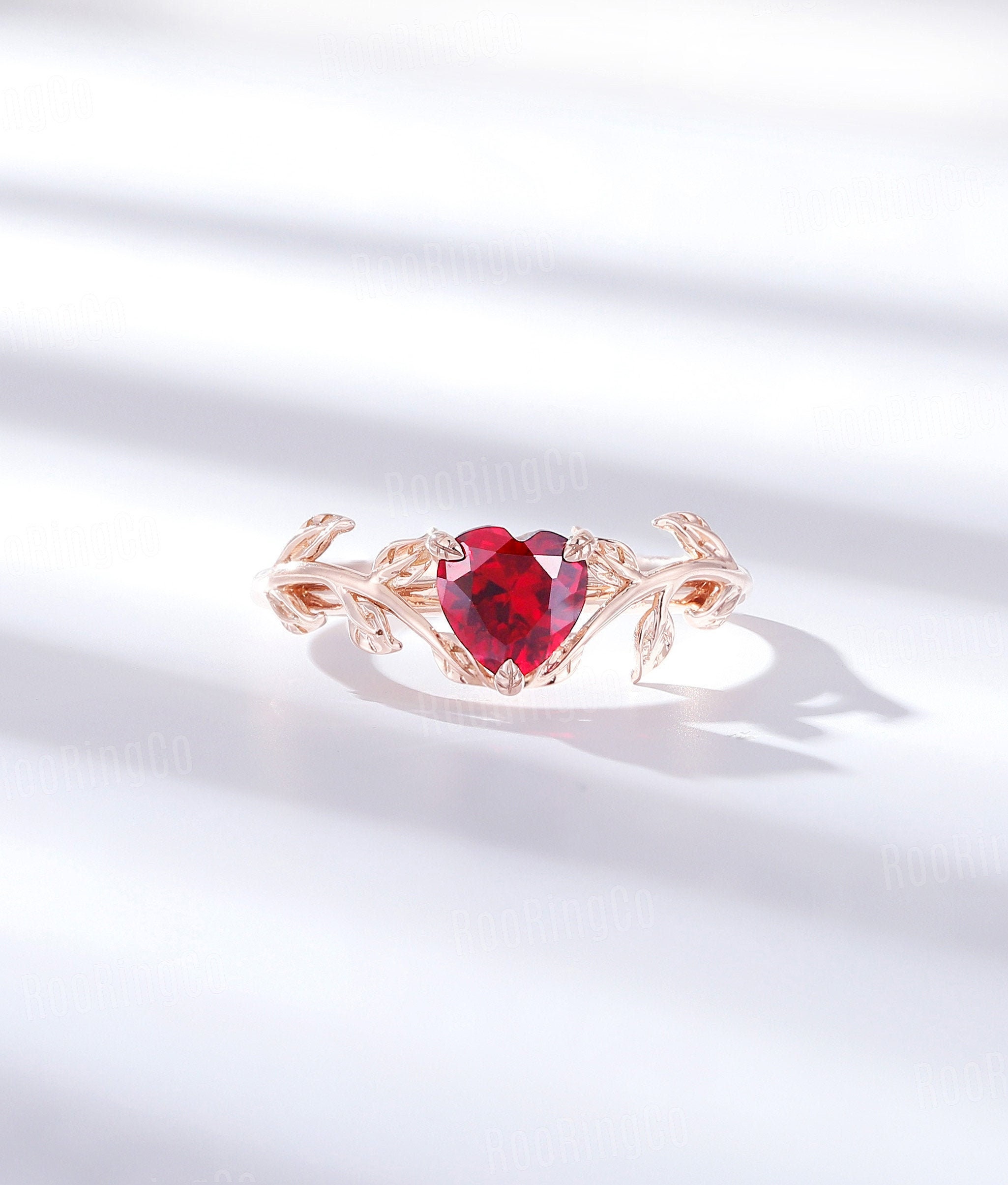 Ruby Heart Engagement Ring