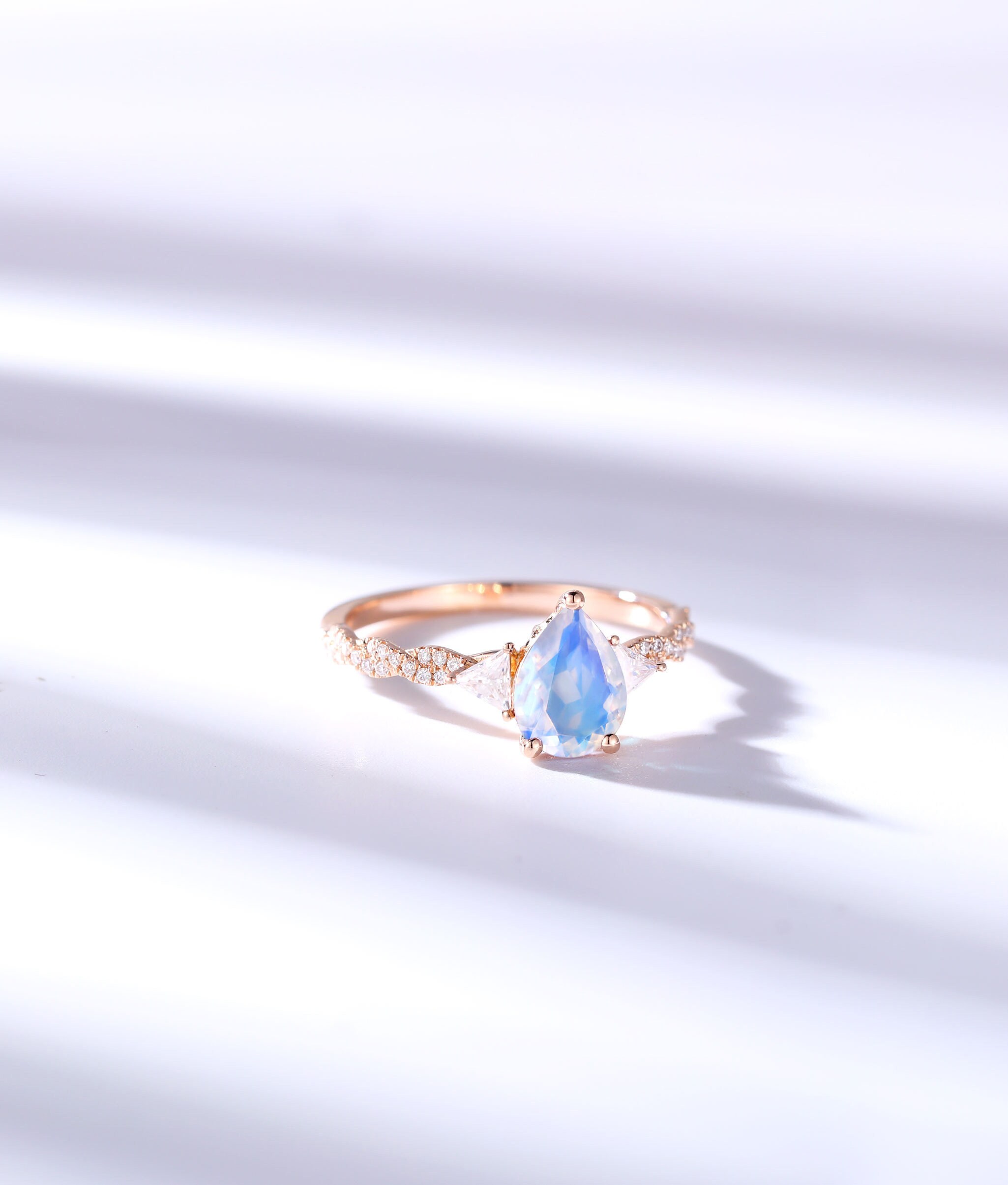 Vintage Alexandrite Engagement Ring Triangle Cut Moissanite - Etsy ...