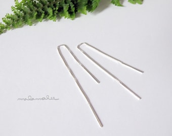 Silver Coin Threader Dangle Earring - Etsy