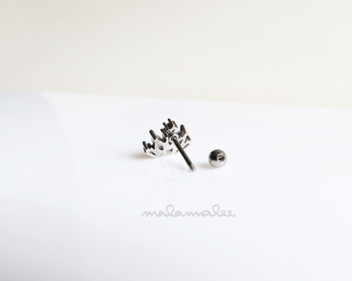 Mini Princess Crown Ear Piercing Crown Helix Earring 20G - Etsy