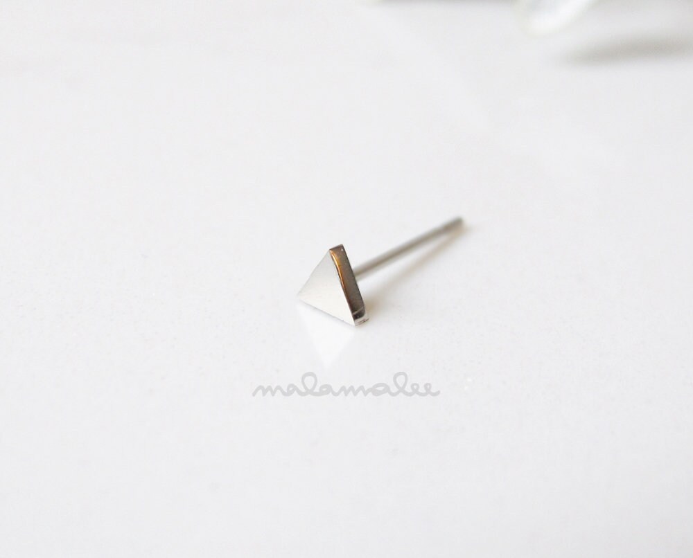 Small Triangle Stud Earrings, Tiny Triangle Minimalist Earrings ...