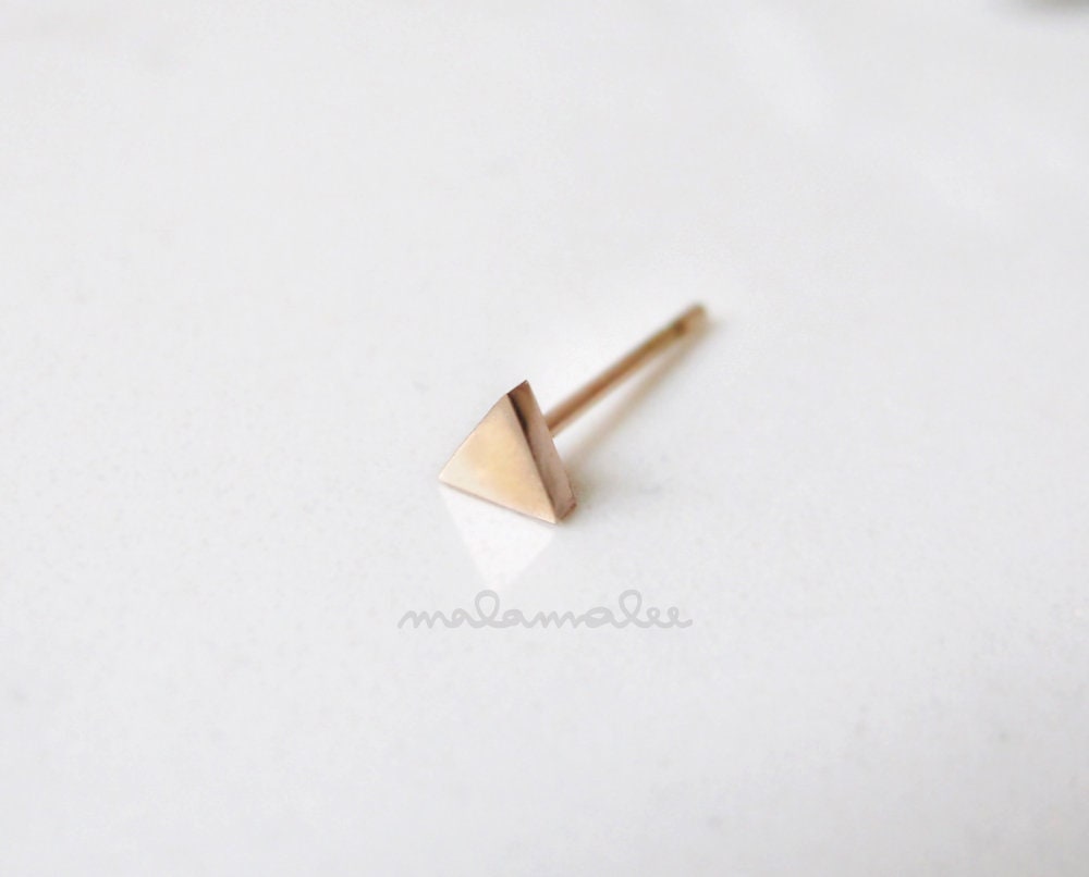 Small Triangle Stud Earrings, Tiny Triangle Minimalist Earrings ...