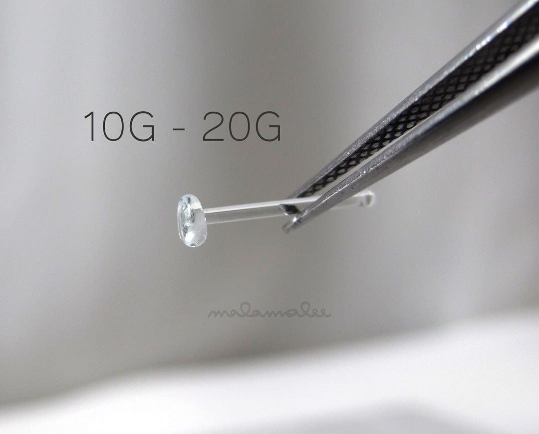 Tempered Glass Ear / Nose Piercing Retainer, 10G - 20G New Piercing ...