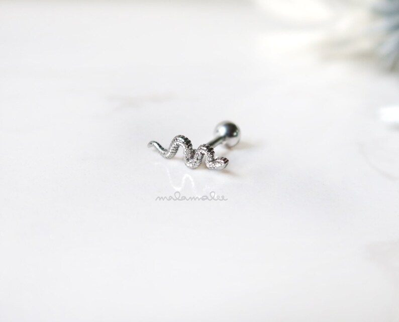 Mini Snake Ear Piercing 16G Cartilage Earring Helix Earring - Etsy