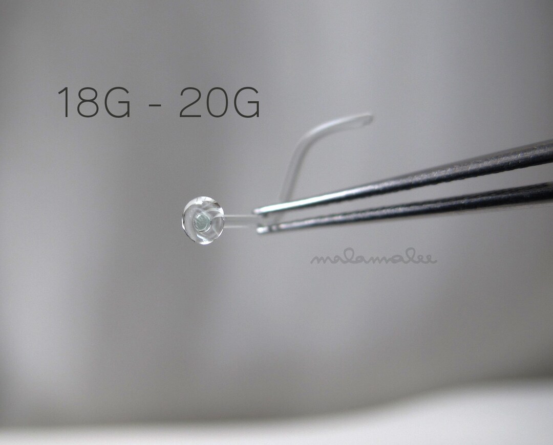 Tempered Glass Clear Nose Piercing Retainer, Screw Nose Stud, 18G, 20G ...