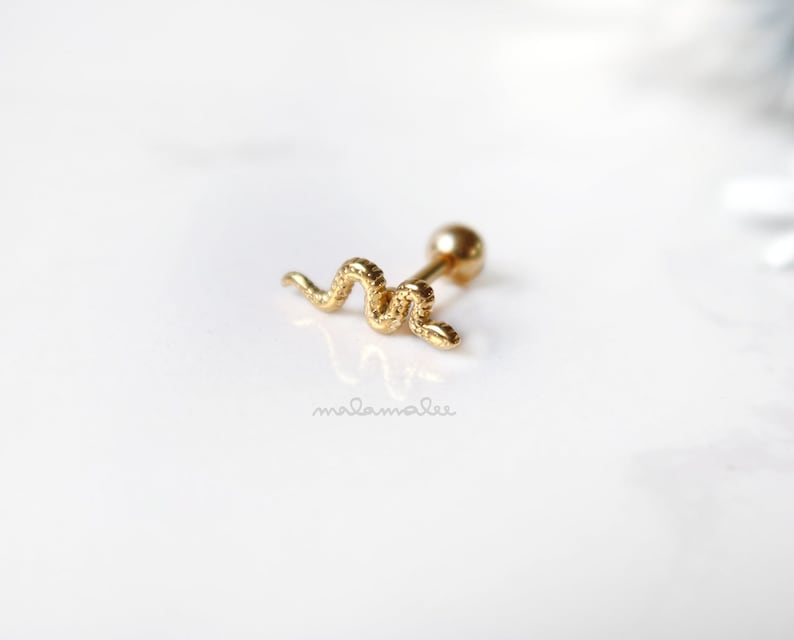Mini Snake Ear Piercing 16G Cartilage Earring Helix Earring - Etsy