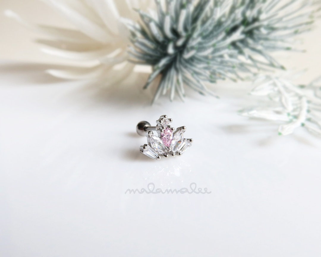 Mini Princess Crown Ear Piercing, Crown Helix Earring, 20G Cartilage ...