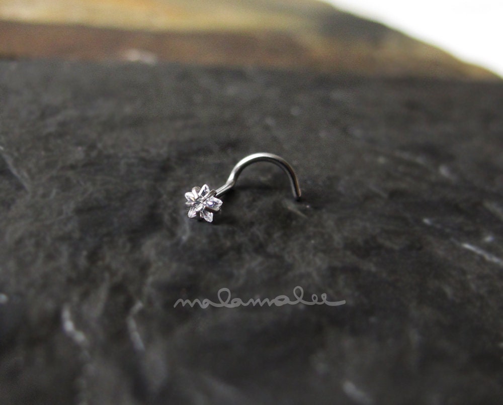 3mm Square Heart Star Nose Ring Stud 20G CZ Star nose | Etsy
