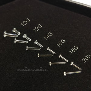 Tempered Glass Ear / Nose Piercing Retainer, 10G - 20G New Piercing ...