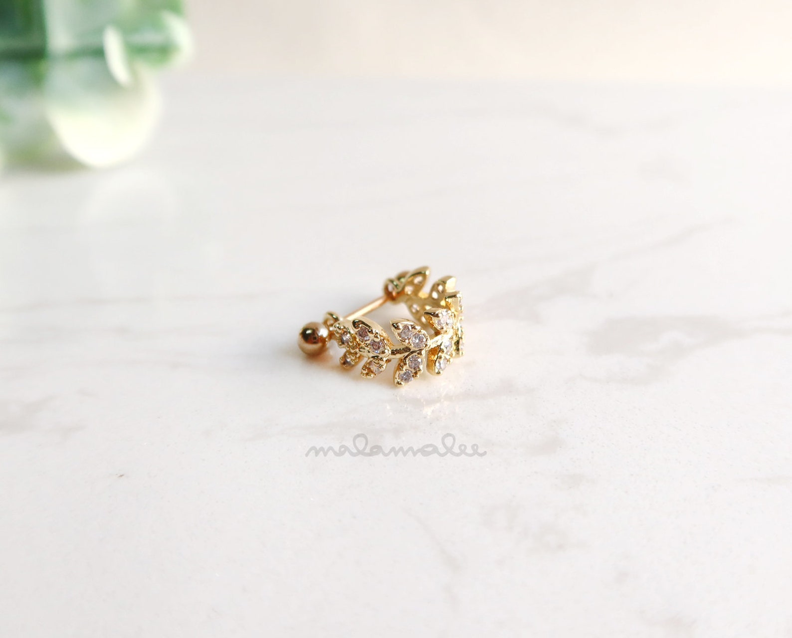 Leaves Cartilage Earring Hoop 20G Helix Hoop Earring Gold - Etsy