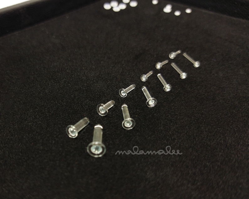 Tempered Glass Ear / Nose Piercing Retainer, 10G - 20G New Piercing ...