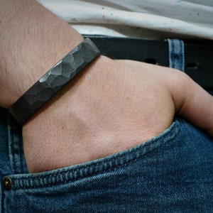 Hand Forged Iron Bracelet,men's Steel Bracelet,personalized Metal ...