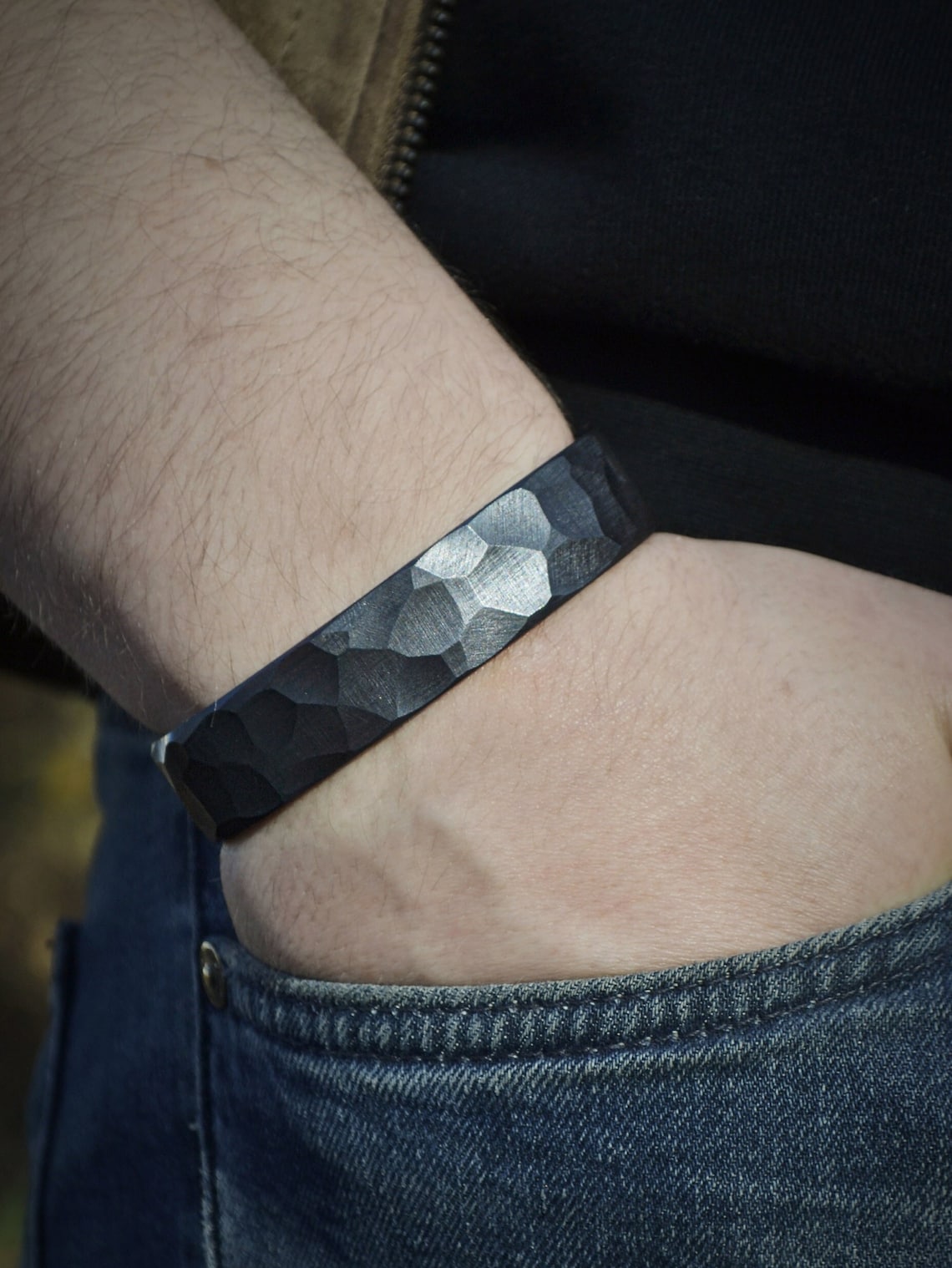 Hand Forged Iron Braceletmen's Steel - Etsy