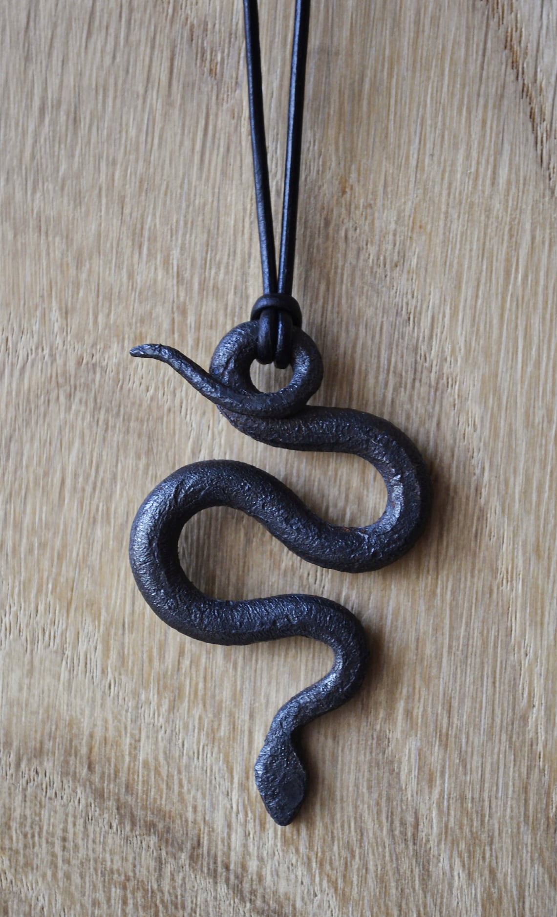 Iron Snake Pendanthand Forged Snake Necklacegothic - Etsy