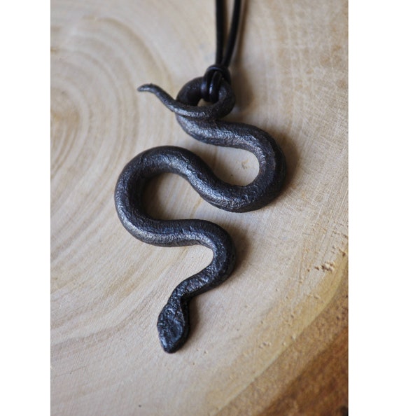 Iron Snake Pendanthand Forged Snake Necklacegothic - Etsy
