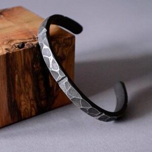 Stainless Cuff Bracelet.hand Forged Bracelet.men's Steel Cuff Bracelet ...