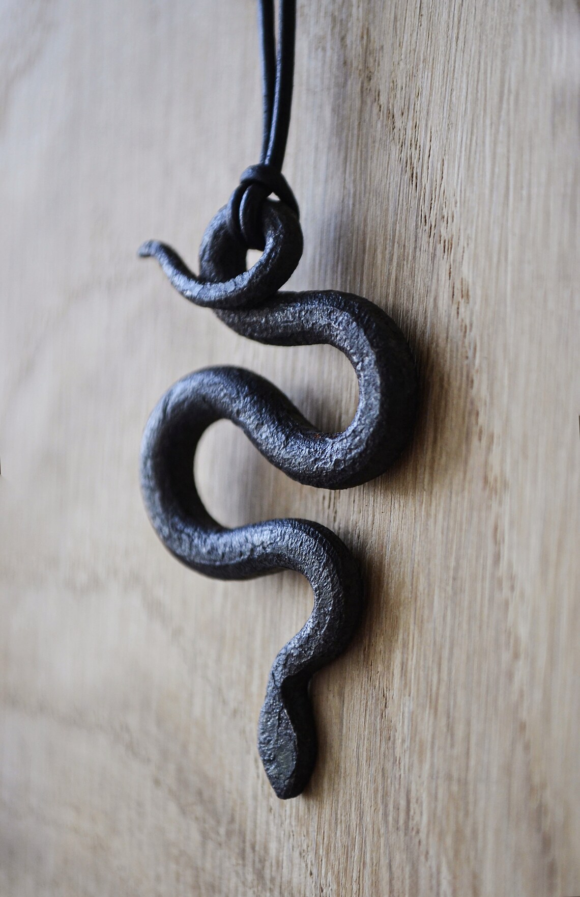 Iron Snake Pendanthand Forged Snake Necklacegothic - Etsy