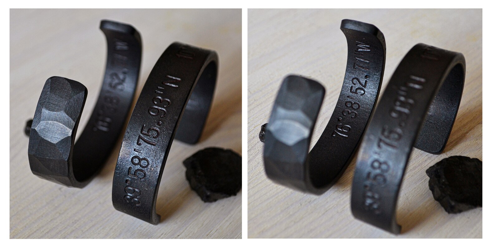 Coordinate Bracelet,custom Coordinates Iron Bracelet,hand Forged Men's ...