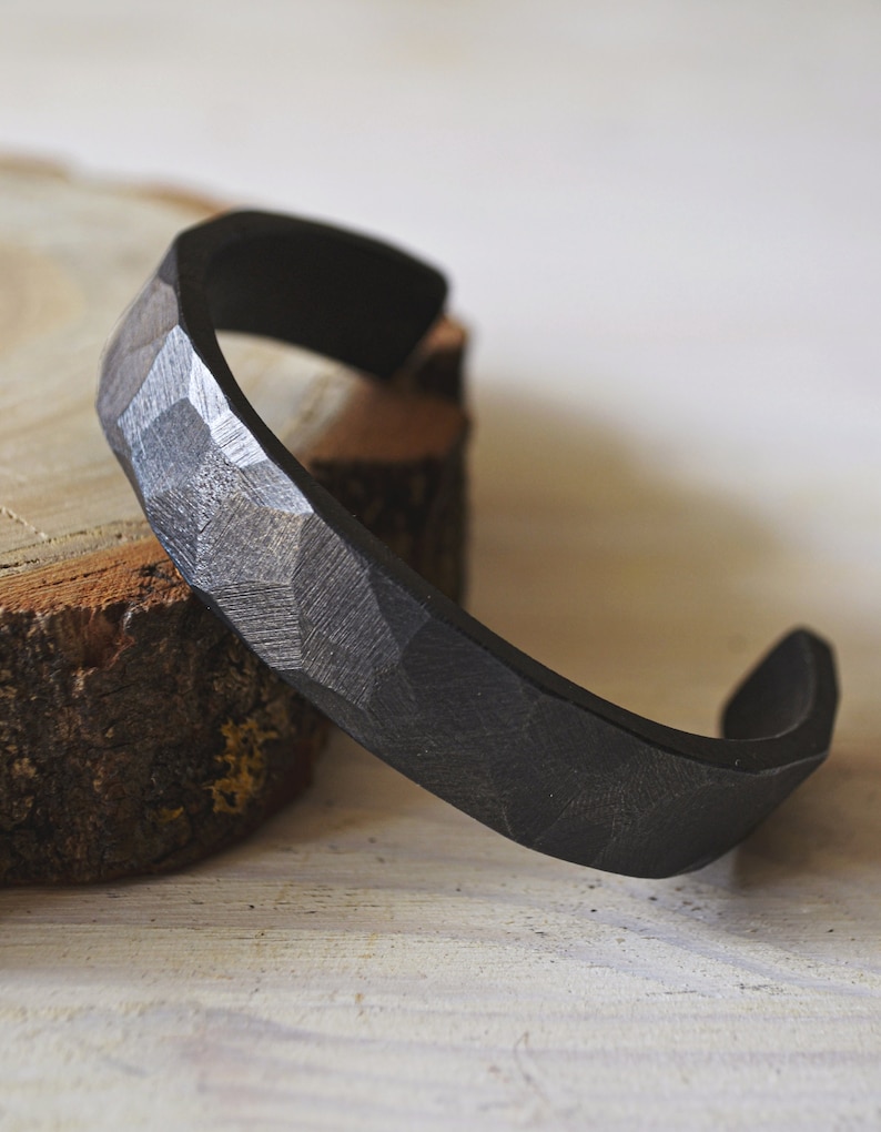 Hand Forged Iron Bracelet,men's Steel Bracelet,personalized Metal ...