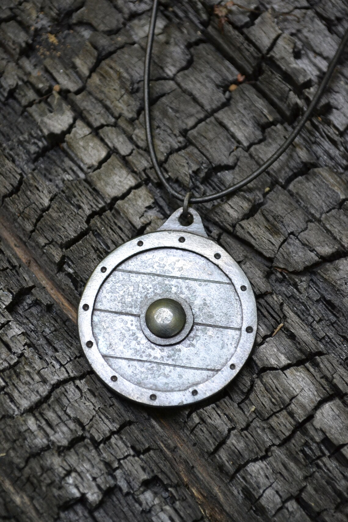 Hand Forged Shield Pendantforged Shield Viking Necklaceiron - Etsy