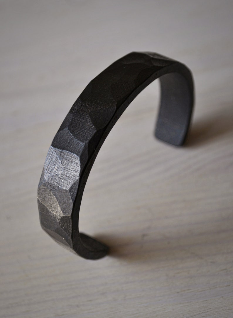 Hand Forged Iron Braceletmen's Steel - Etsy